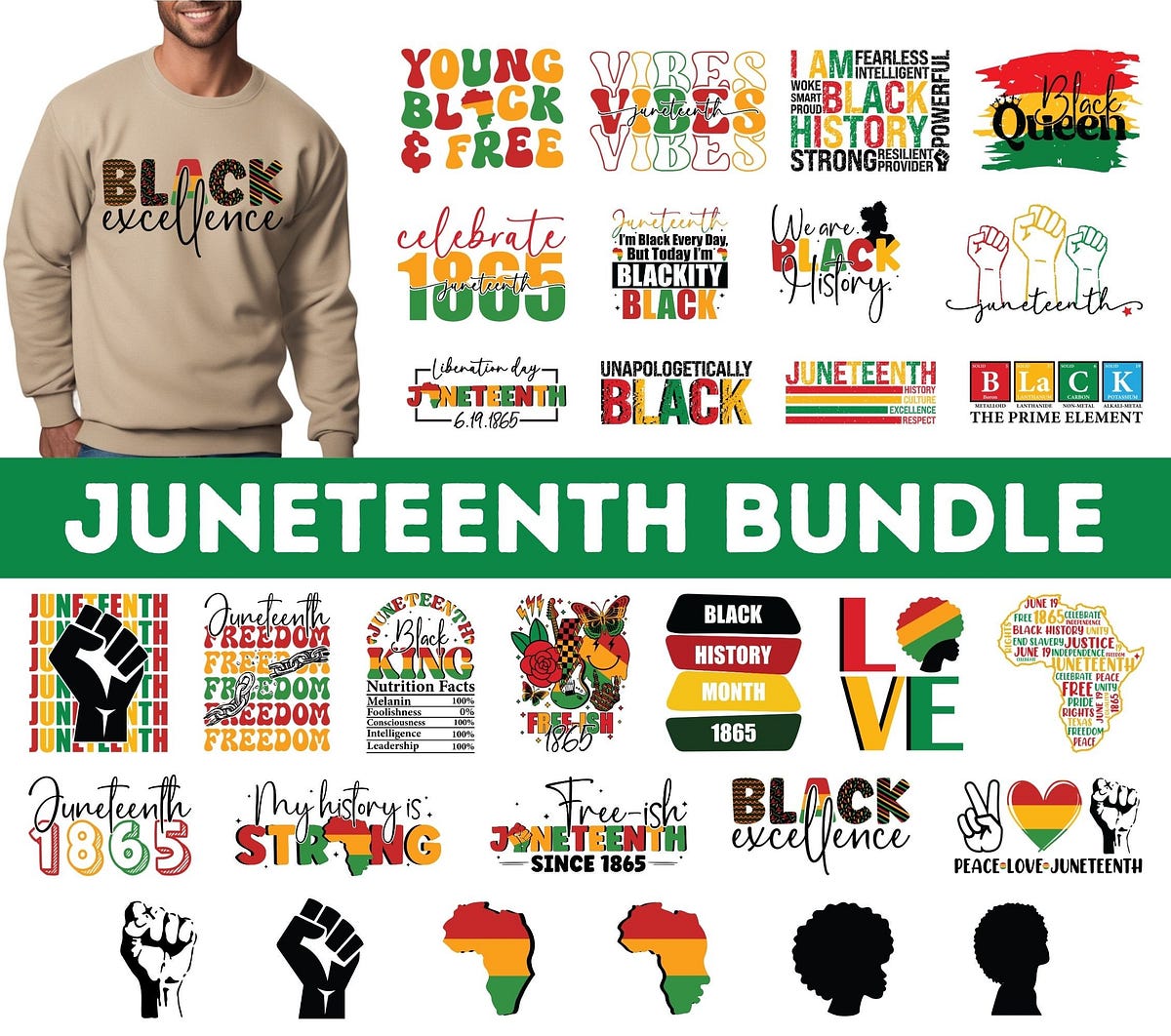 Juneteenth SVG Bundle| Juneteenth PNG Bundle| Black king nutrition ...