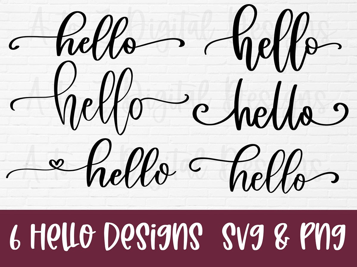 Hello svg | hand lettered | hello sign svg | welcome svg | door mat svg ...