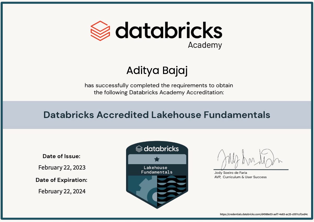 Databricks Lakehouse Fundamentals — Summary, Review & Notes | by Aditya ...