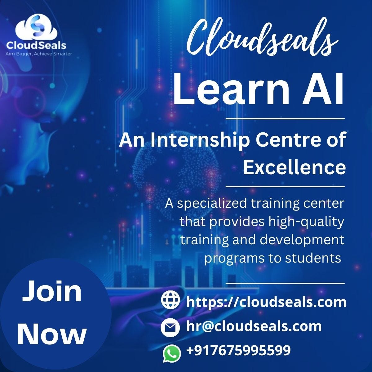Learn AI An Internship Centre of Excellence — cloudseals | by Cloudseals | Apr, 2023 | Medium