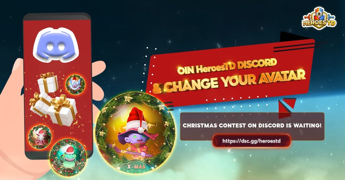 JOIN OUR CHRISTMAS EVENT ON DISCORD AND RECEIVE 500 $HTD! - Heroes TD ...