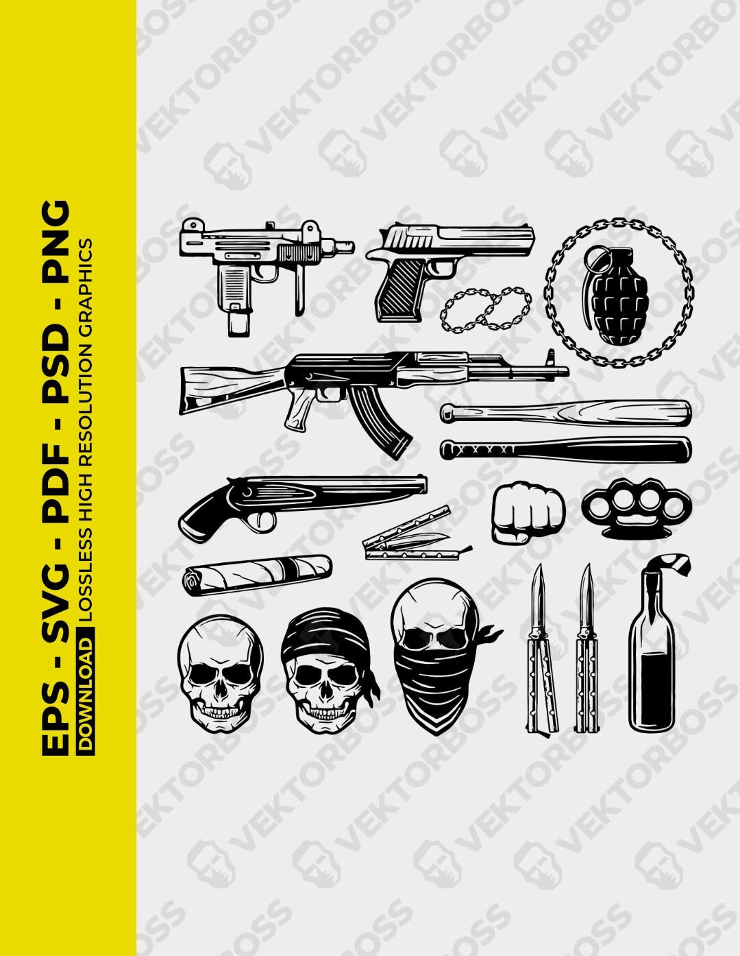 Weapons SVG knives SVG skulls SVG weapons bundle svg knife bundle svg ...
