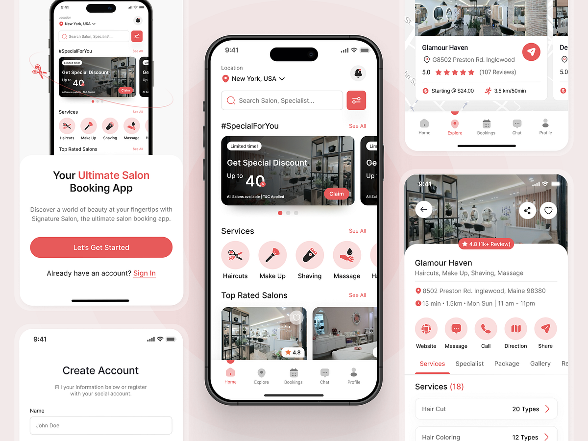 Barber and Beauty Salon Appointment Booking Mobile App UIUX Design - Insightlancer - Medium
