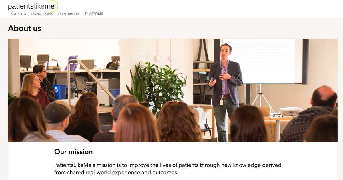 Remember why PatientsLikeMe was formed: patients. The need’s still ...