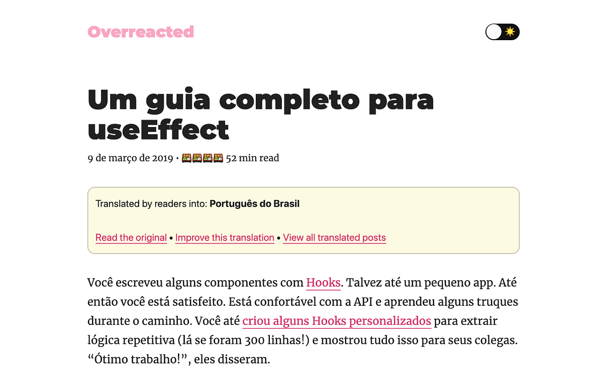 Overreacted: Um Guia Completo para useEffect | by Eduardo Rabelo | Medium
