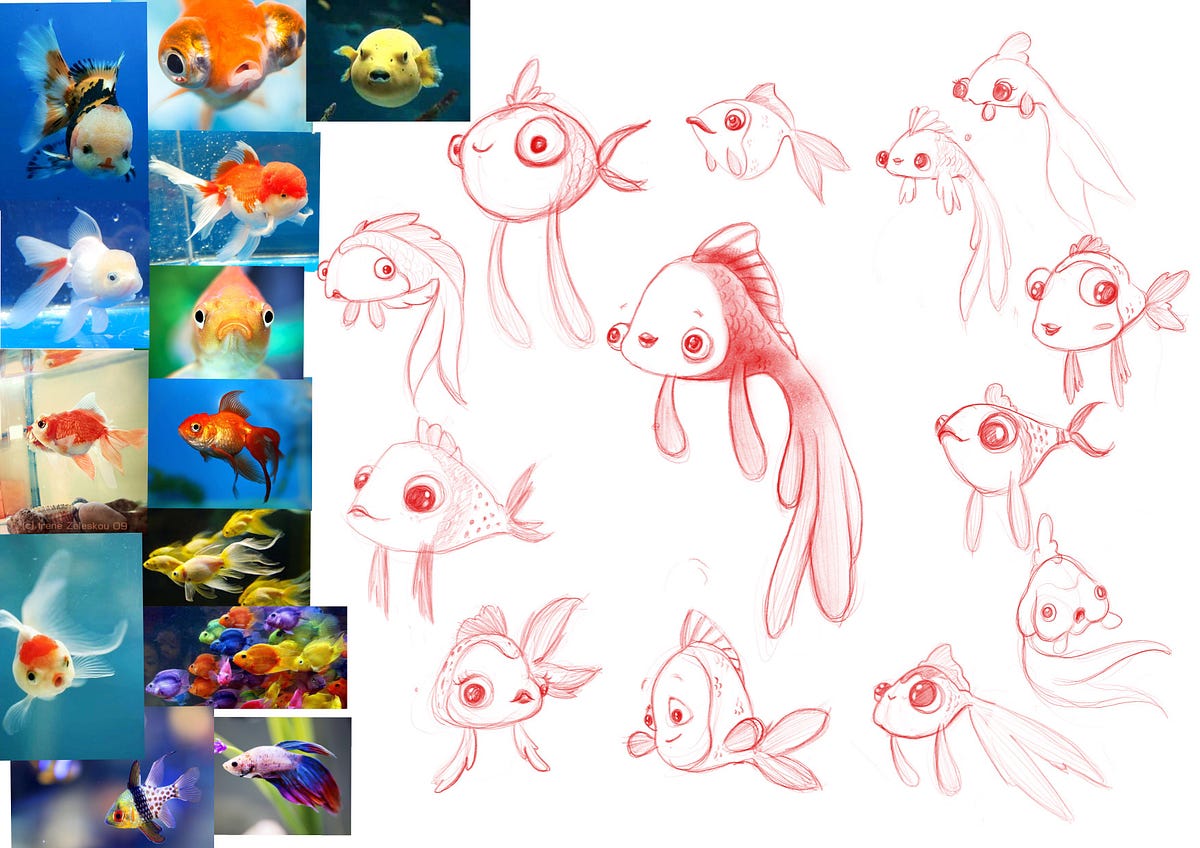 Fish. character Design Sketches #1 | by Maryam Farahzadi | Medium