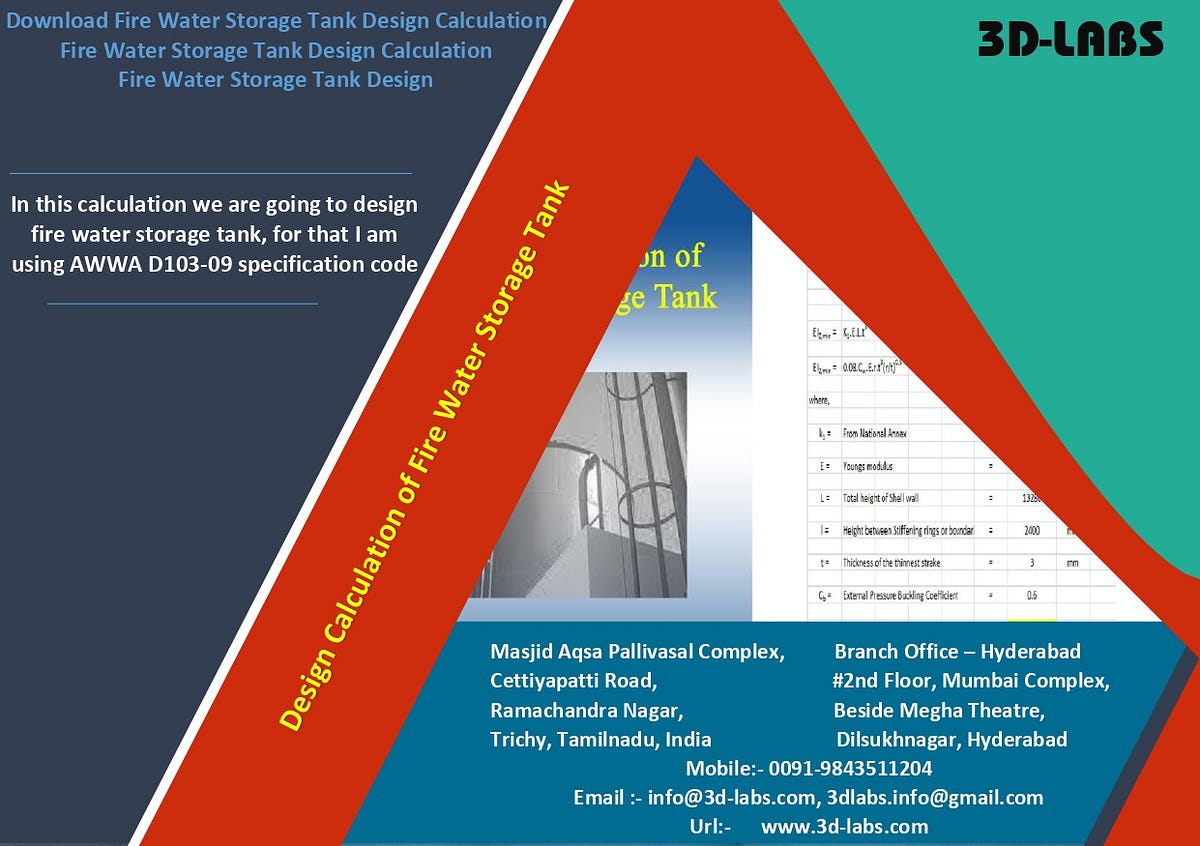 Design Calculation Of Fire Water Storage Tank - Design manager - Medium