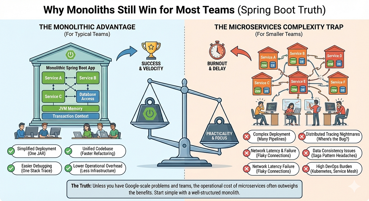 🔥 Why Monoliths Still Win for Most Teams (Spring Boot Truth) | by ...