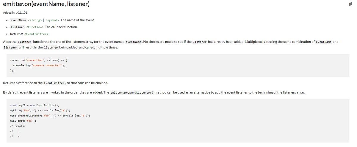 Node.js의 EventEmitter : on Chaining에 대해서 | by Ts St | Medium