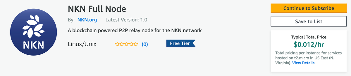 Deploy NKN Full Node from AWS Marketplace | by Allen Dixon | #NKN | Medium