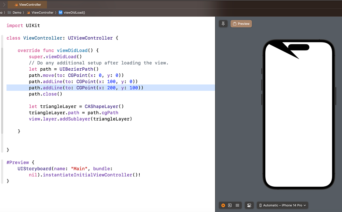 使用 #Preview 預覽 UIBezierPath 的繪圖結果 | by 彼得潘的 iOS App Neverland | 彼得潘的 Swift iOS App 開發問題解答集 | Medium