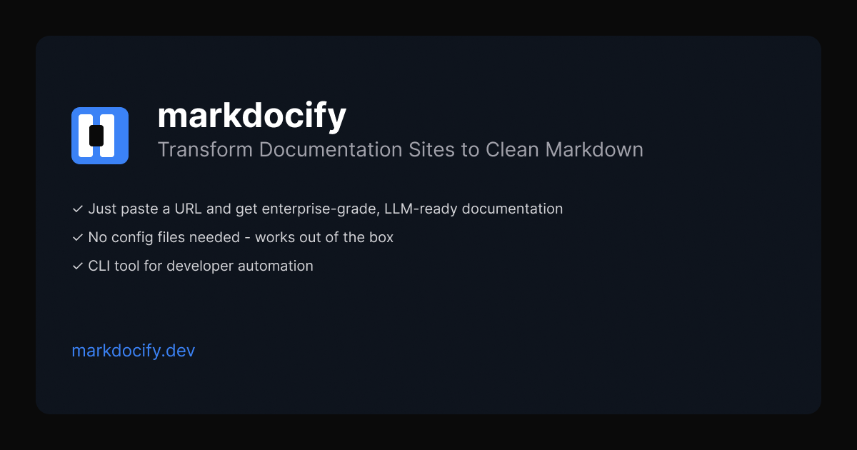 Building Markdocify: From Simple Idea to Production-Ready AI-Focused Documentation Scraper | by ...
