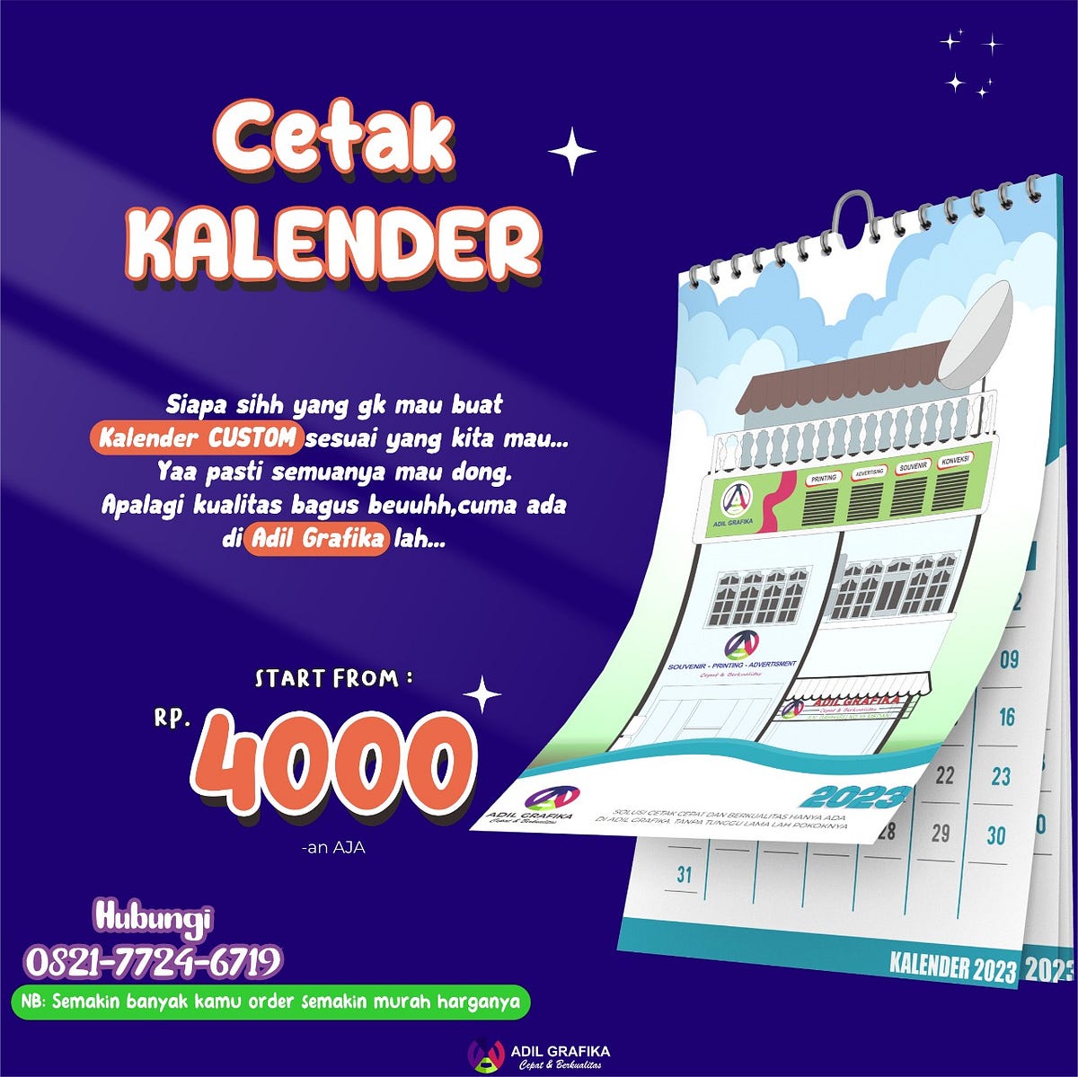Jual Kalender Di Medan AMANAH DAN CEPAT , WA 0821–7724–6719 - Adil ...