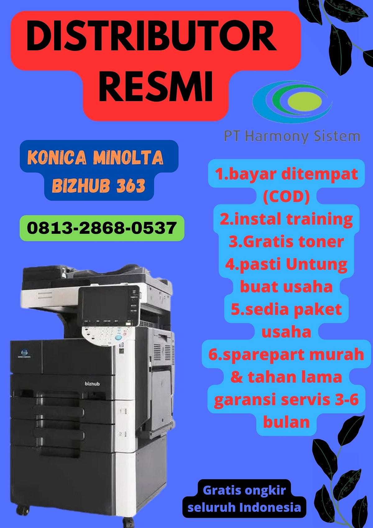 Distributor Resmi mesin fotocopy Konica Minolta 363 Cakranegara Sapta marga Mataram ...