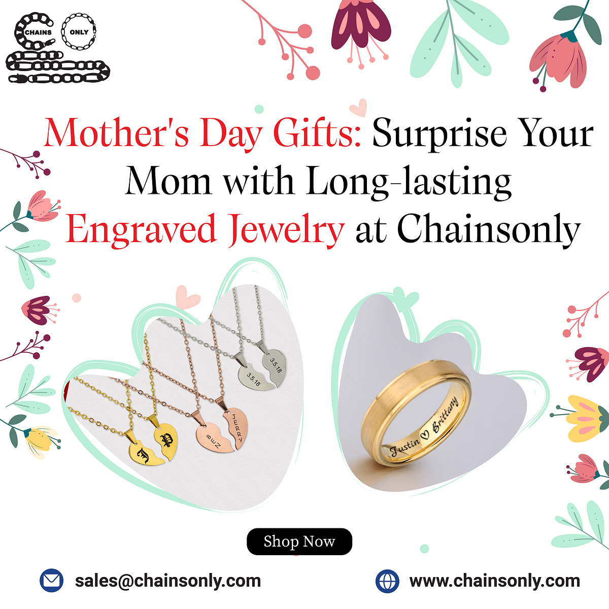 ,Engraved Jewelry Gifts for Mother’s Day Joy - chains only - Medium