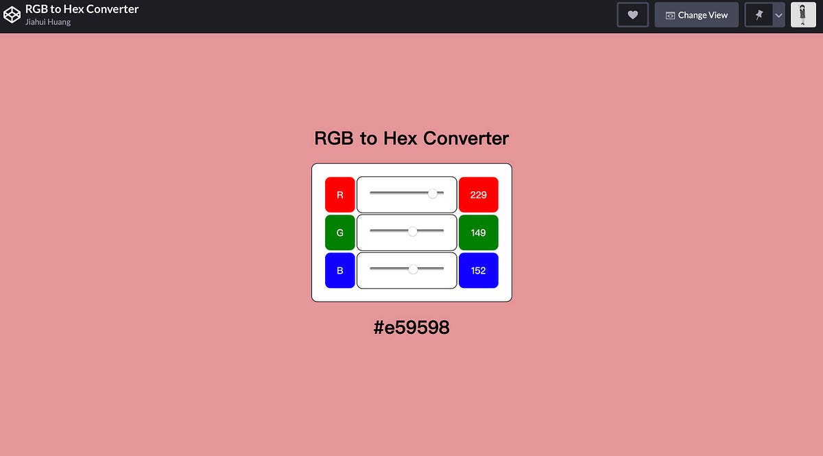 [JavaScript] RGB to Hex Converter | by Ashley's coding diary | Ashley’s ...