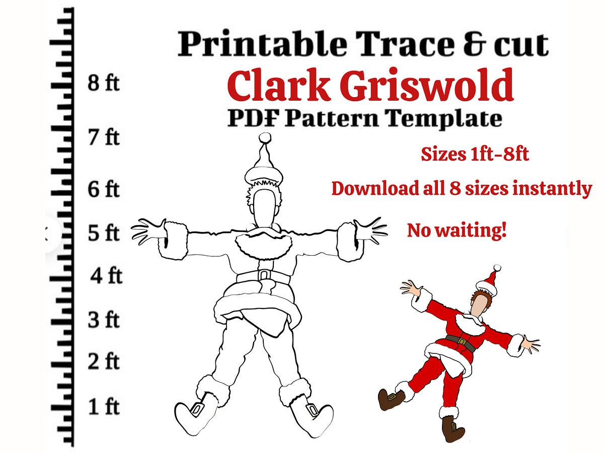 1ft — 8ft Clark Griswold Christmas vacation PDF template , hole in head ...