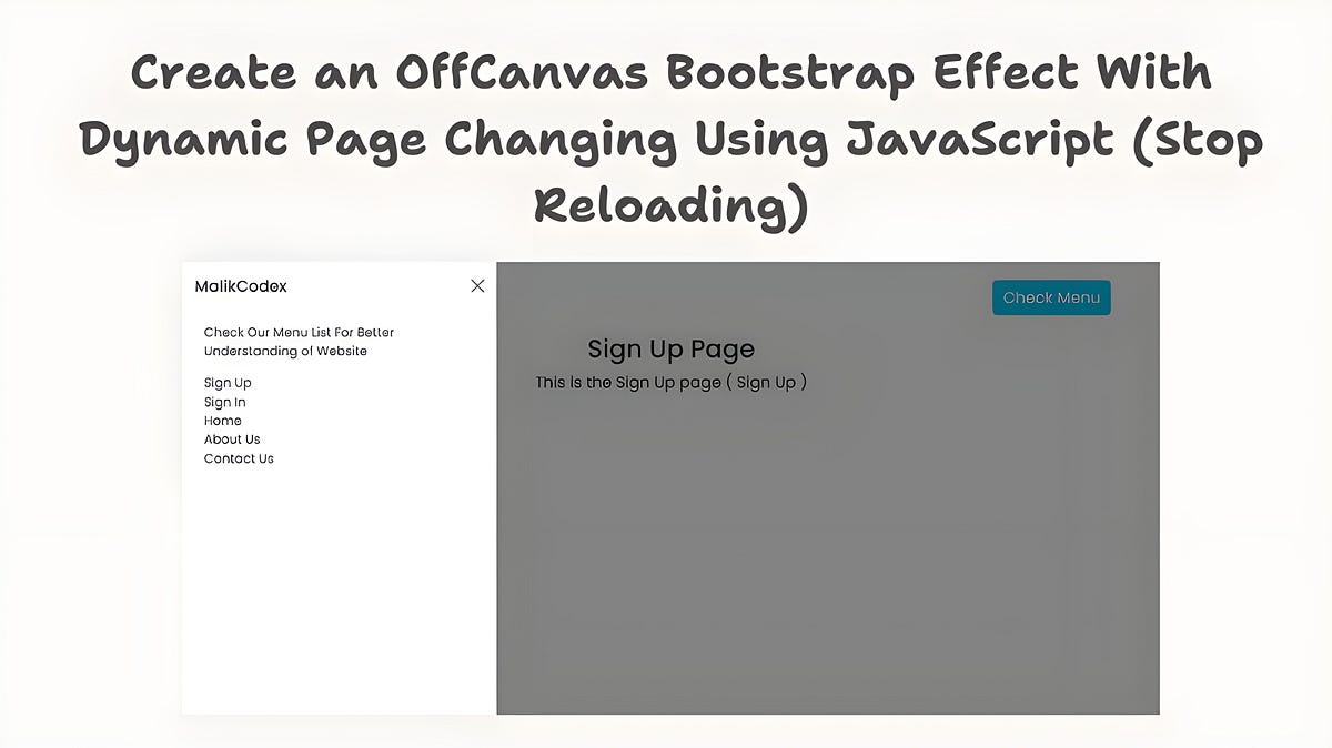 Create an OffCanvas Bootstrap Effect With Dynamic Page Changing Using JavaScript (Stop Reloading ...