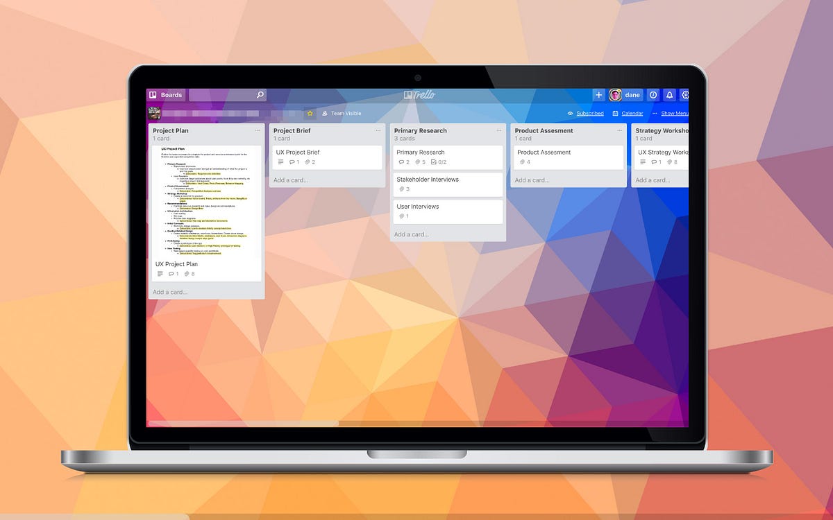 Organizing My UX Workflow with Trello | by Dane Wesolko | Medium