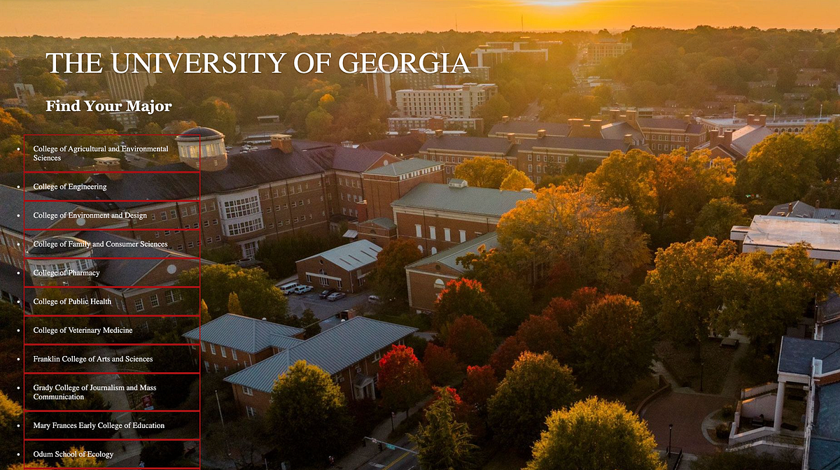 Learn About UGA Vue Final Project | by Pamela Mandala | Medium