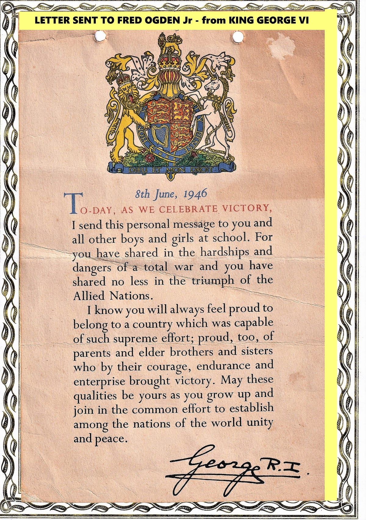 A letter from the King ... sent to me! | ILLUMINATION