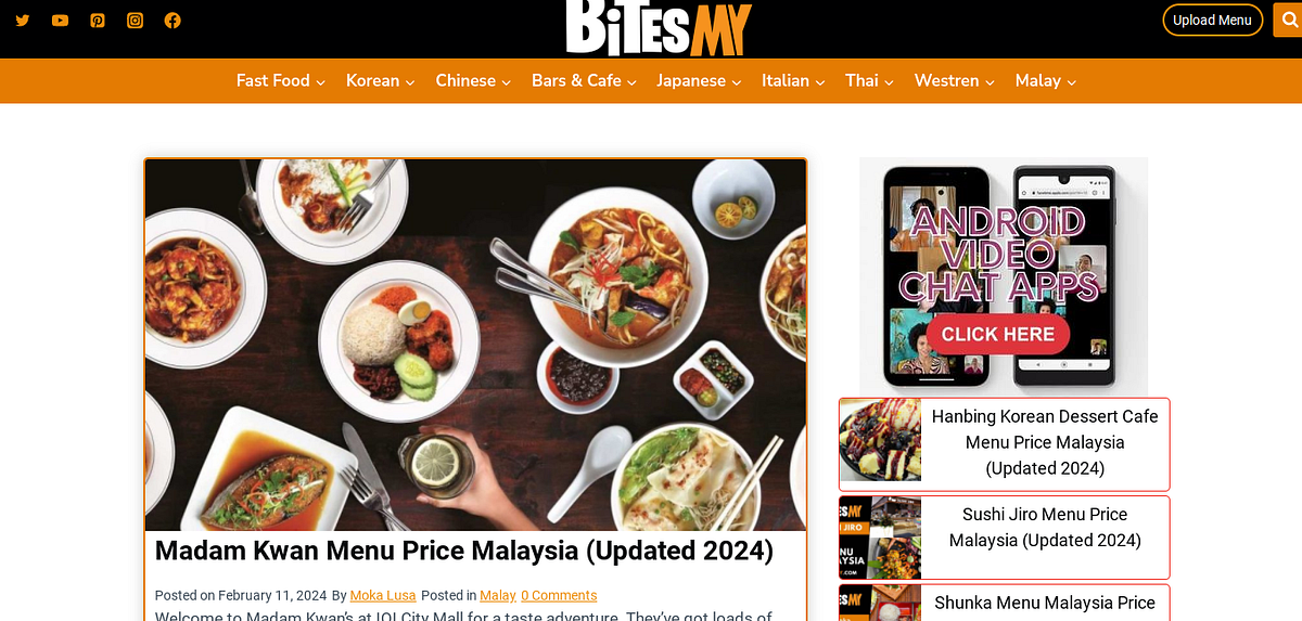 Bites MY Menu - James - Medium