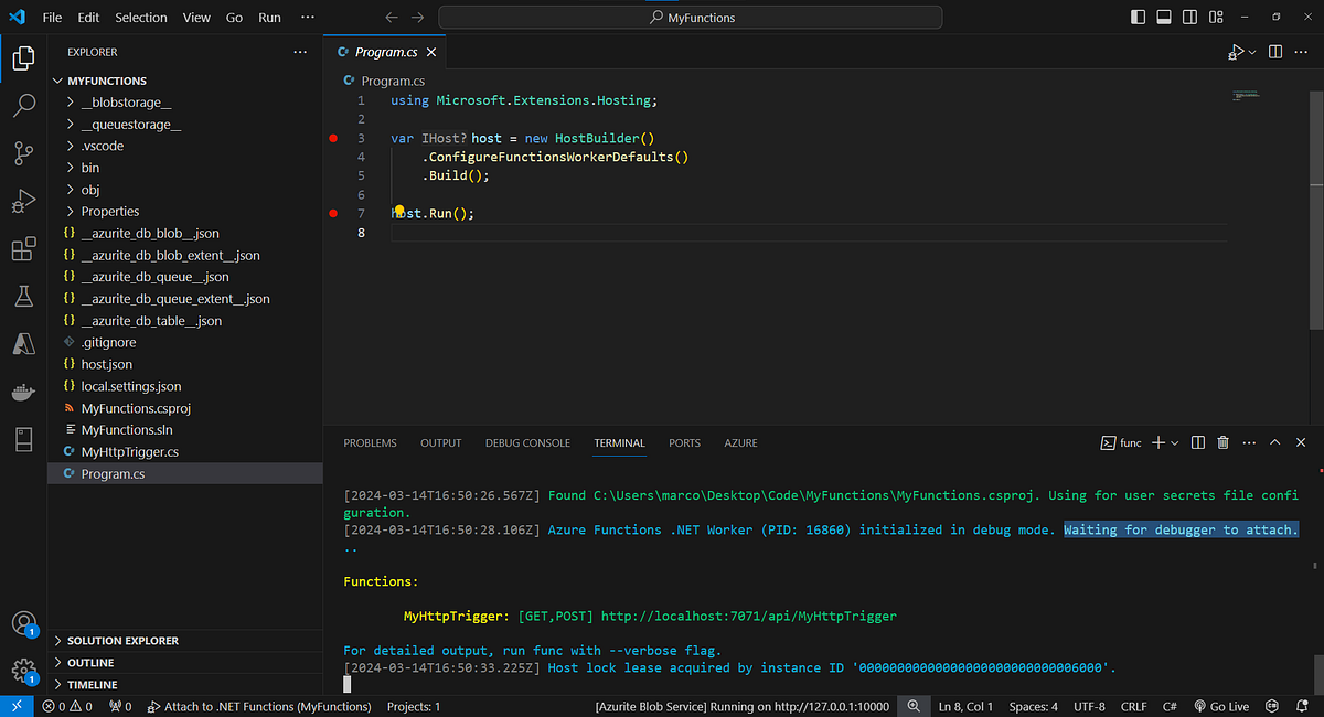 Depurando C# Azure Functions com Visual Studio Code | by Marcos ...