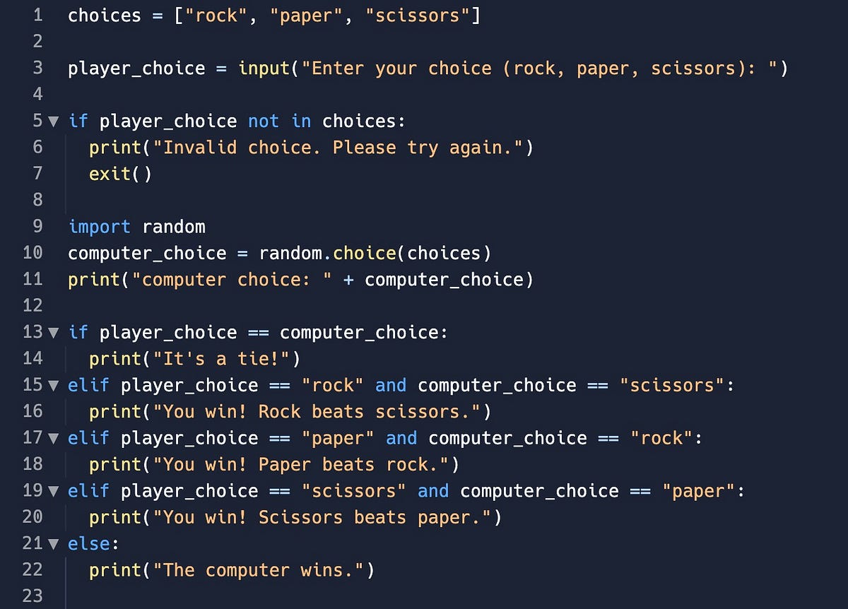 Simple Rock Paper Scissors Code Using Python Import Random Kyle