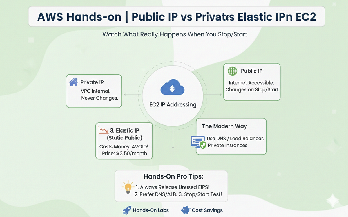 AWS Hands-On | Public IP vs Private IP vs Elastic IP on EC2 — Watch ...