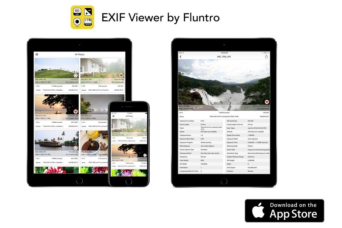 EXIF Viewer by Fluntro: View and remove EXIF Photo Metadata on your iOS ...