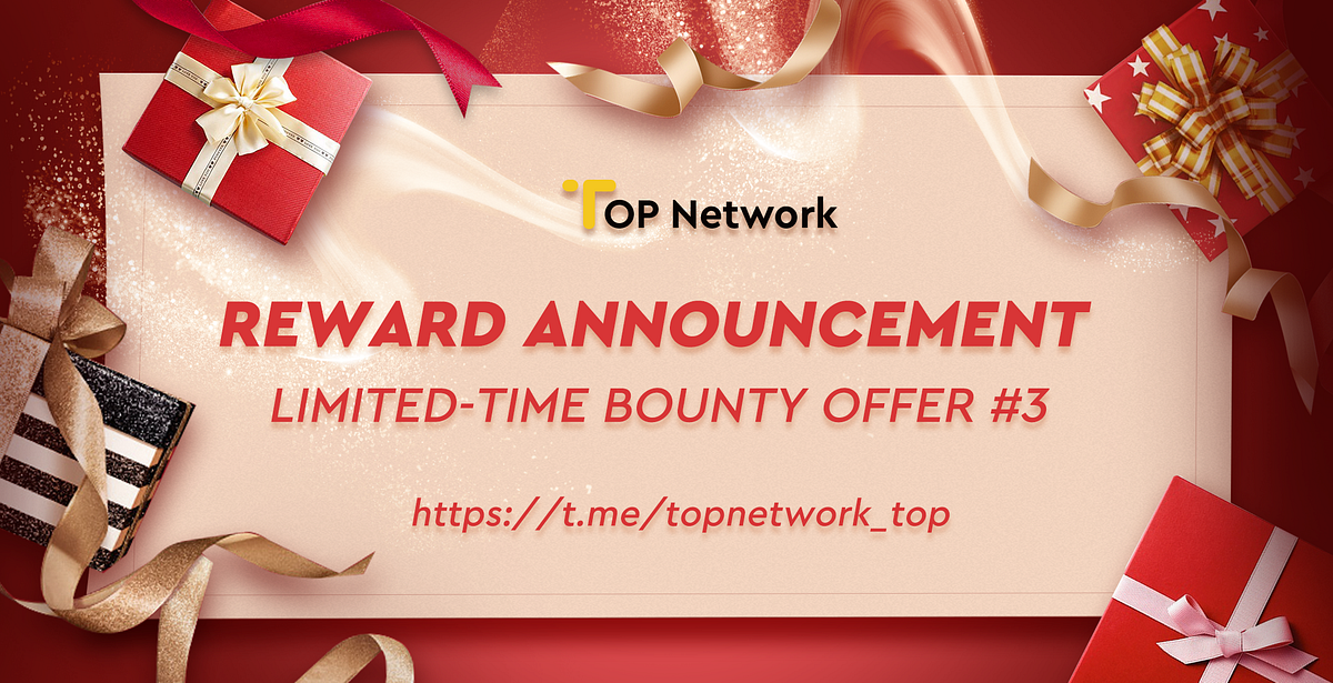 Reward Announcement of Limited-Time Bounty Offer #3 | by TOP Network ...
