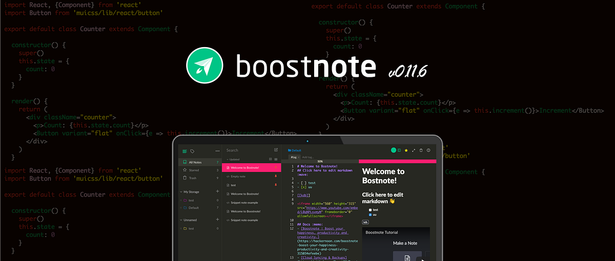 Boostnote v0.11.6 Release. Subscribe to the Newsletter | by Boost Note | Boost Note | Medium