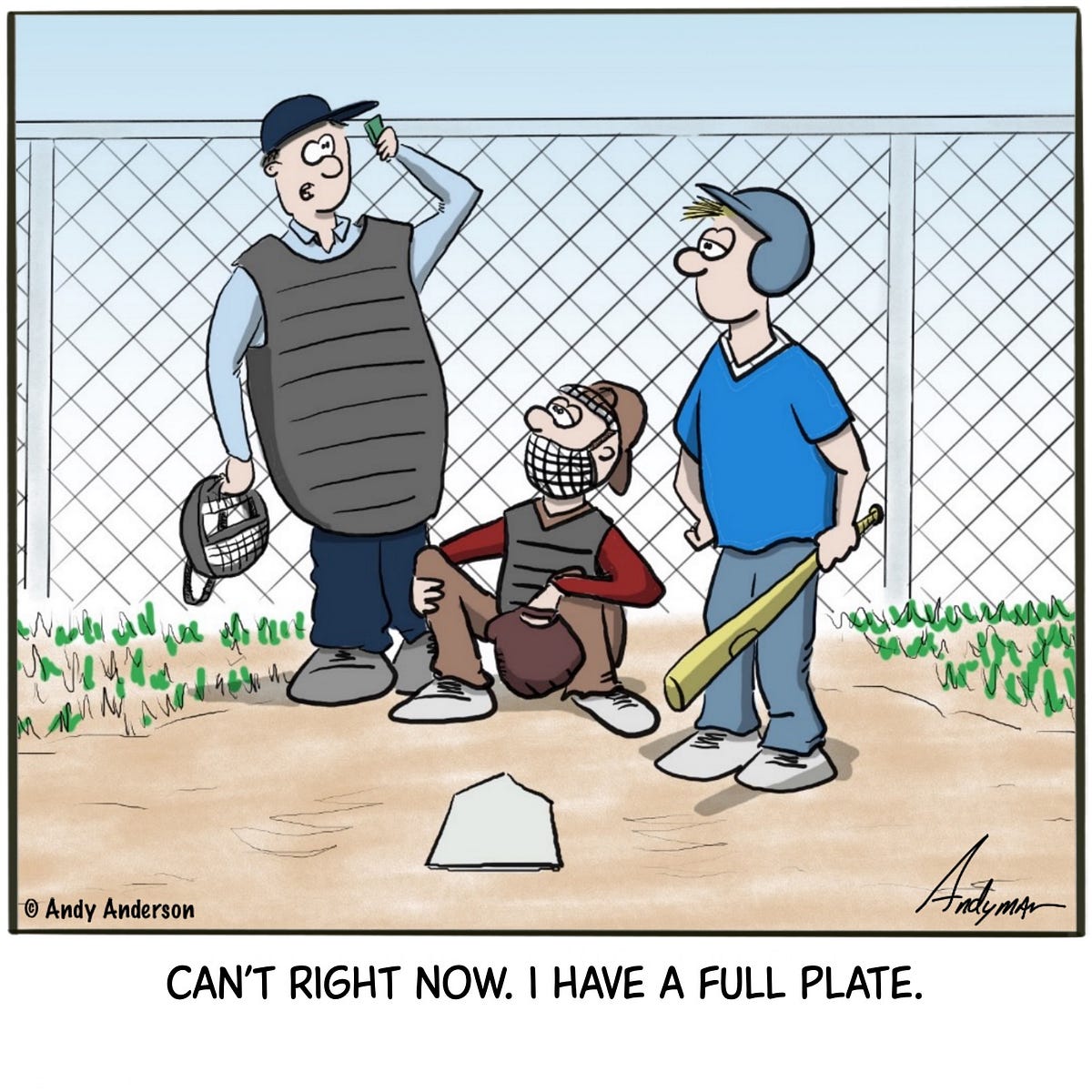 Cartoon about baseball and working from home | Andy Anderson Cartoons