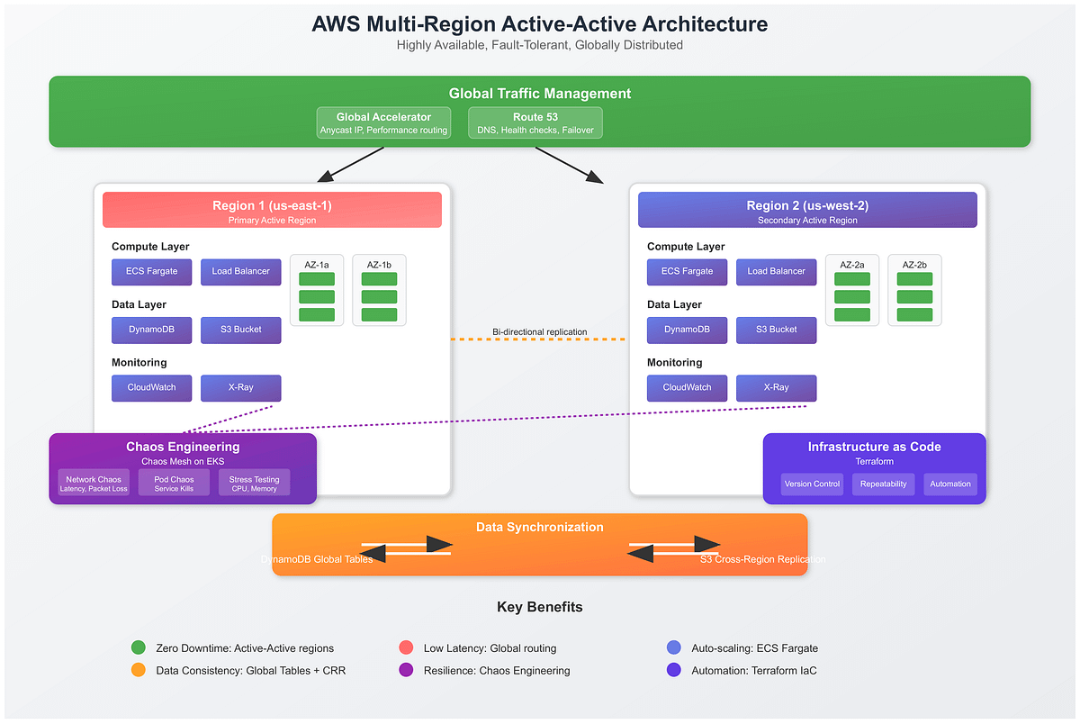 Multi-Region Active-Active Architecture on AWS with Chaos-Resilient Design and Global ...