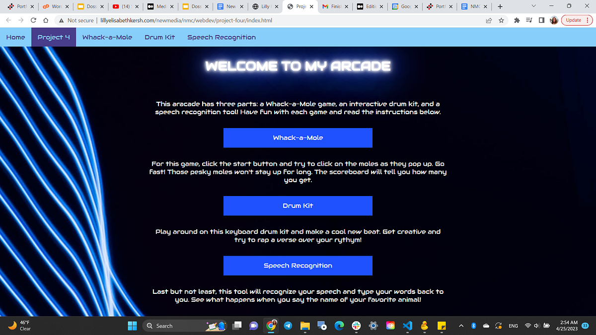JavaScript Arcade Sampler Project | by Lilly Kersh | Medium