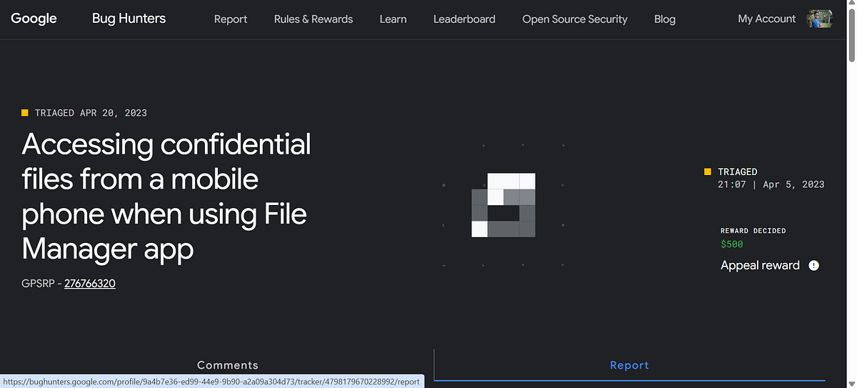 Google Bounty Reward $500 for finding vulnerability in Mobile App | by ...