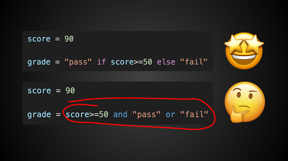 A Whack Alternative To “A if Condition else B” in Python | by Liu Zuo Lin | Level Up Coding