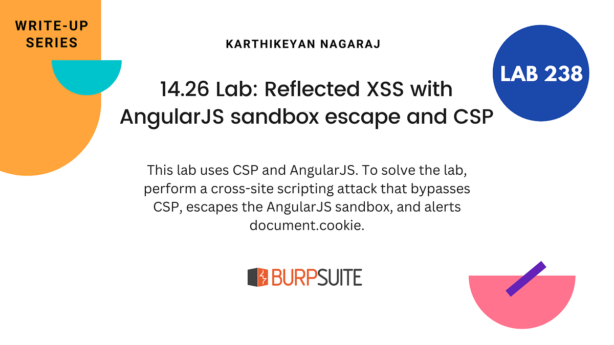 14.26 Lab: Reflected XSS with AngularJS sandbox escape and CSP | by Karthikeyan Nagaraj ...