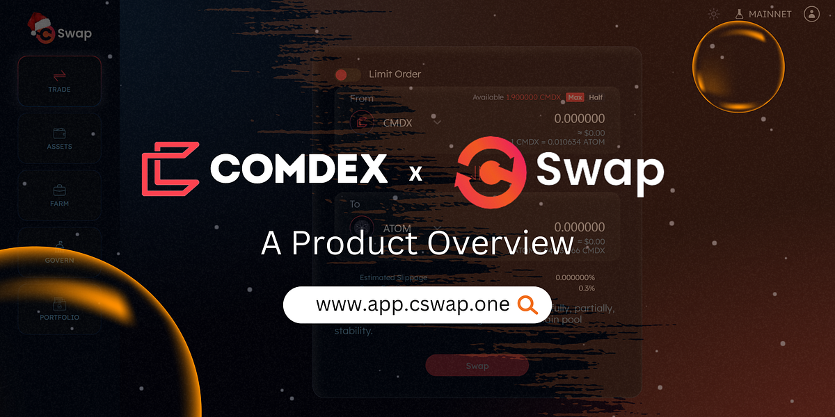 COMDEX cSwap — Product Overview. In every financial market, the flow of… | by DeFi_Debbie | Medium