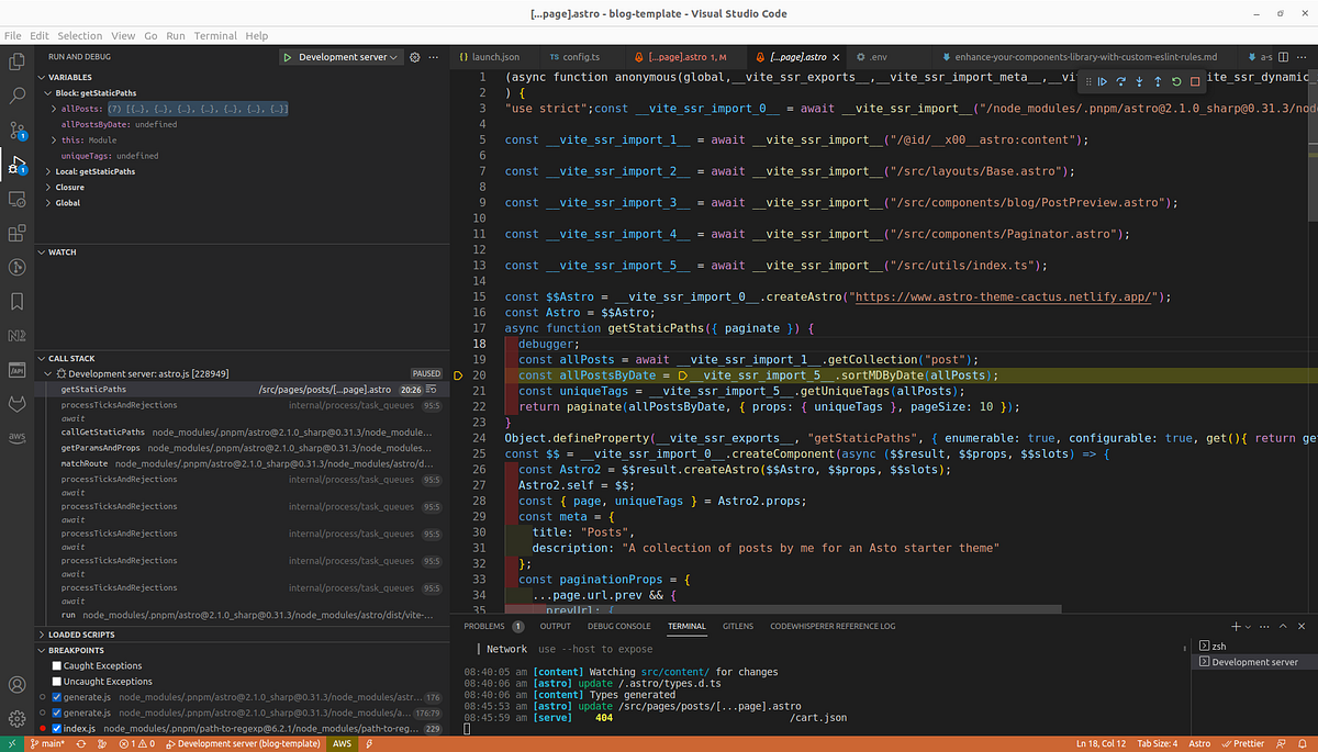 How to debug 🐛 Astro or NextJS in VSCode | by d.ts | Medium