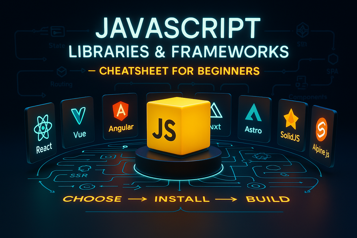 JavaScript Libraries & Frameworks — 📚 CheatSheet for Beginners to Build Modern Web Applications ...