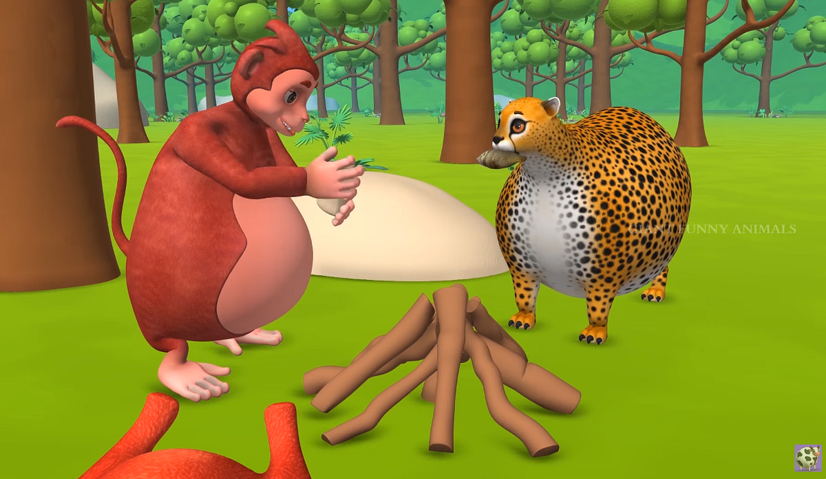 Fat Hungry Trex Dinosaur vs Fat Monkey Horse and Leopard | Funny Giant ...