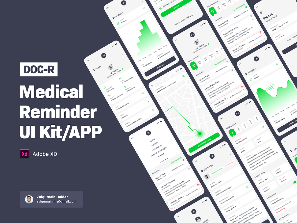 Doc-R (Medical Reminder UI Kit). Free Doctor/Medical Reminder UI Kit ...
