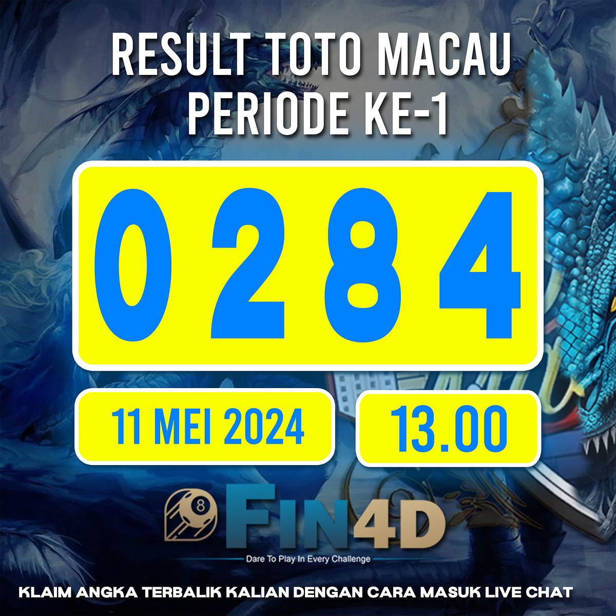 TOTO MACAU 4D PERIODE 1 TANGGAL : 11 MEI 2024 - FIN4D DATA TOGEL - Medium