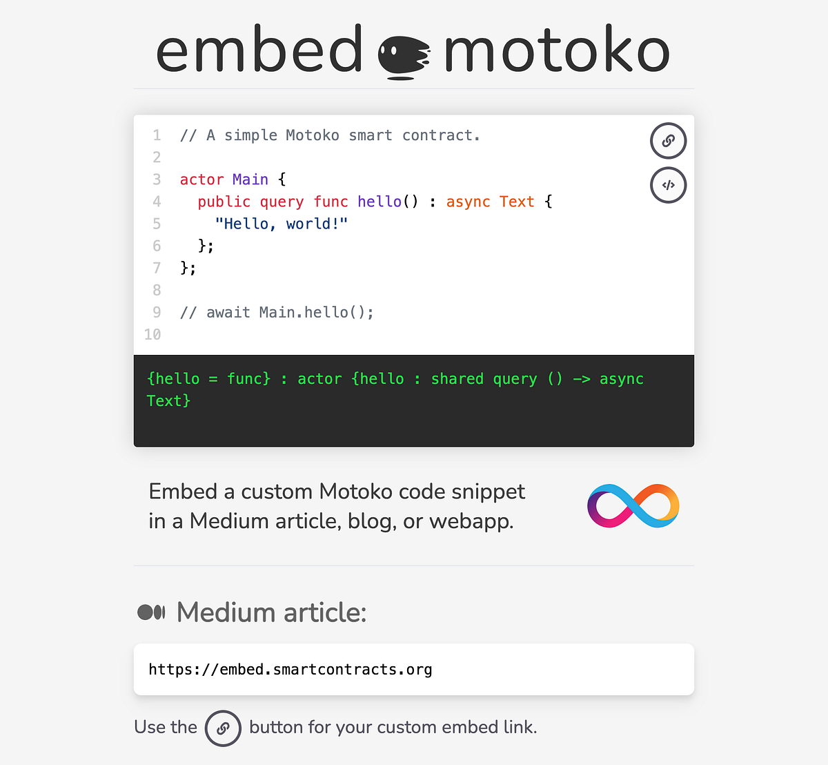 Embed Motoko: interactive smart contracts in your Medium story or blog ...
