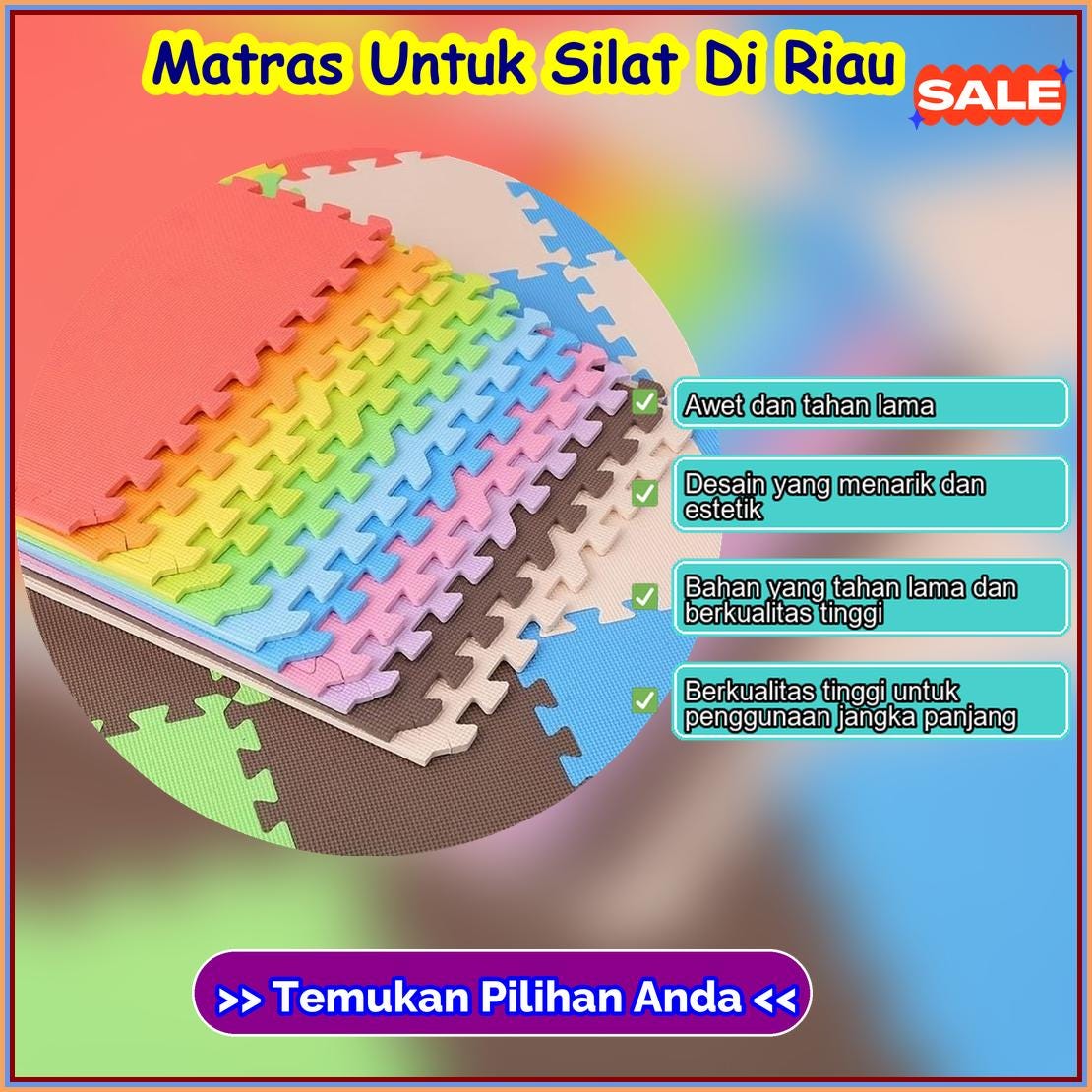 Matras Untuk Silat Di Riau - Matras Puzzle Tebal - Medium
