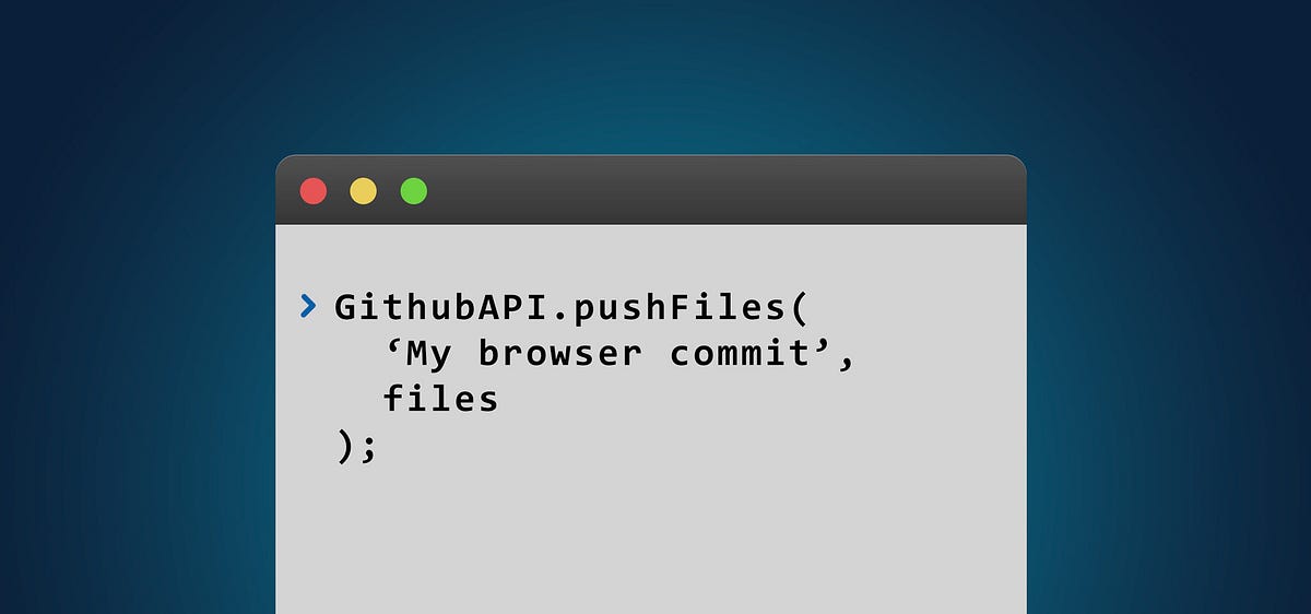 How to commit entire directories to GitHub directly from your browser using GitHub.js | by Illia ...