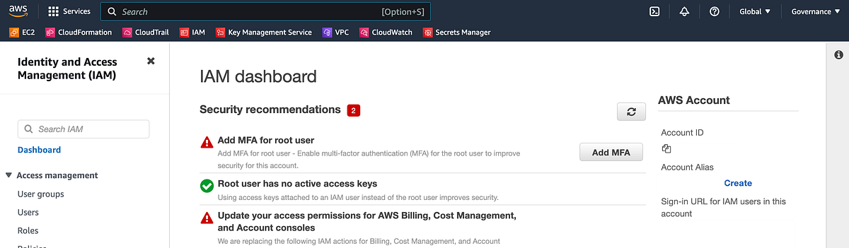 Risk Associated with the Root User for a New AWS Organizations Account ...