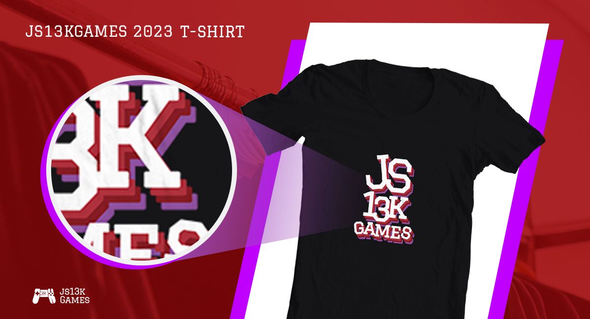 T-shirt design for 2023 - js13kGames - Medium