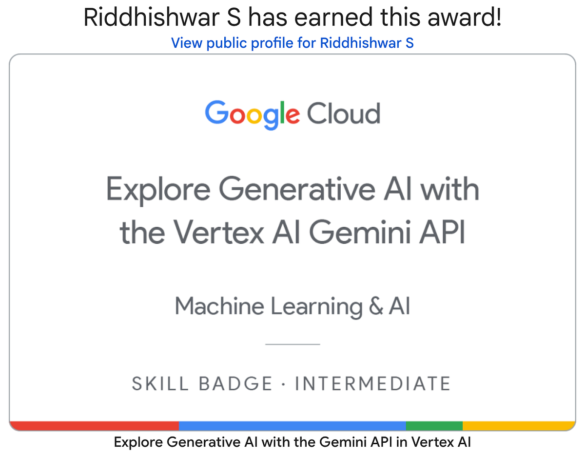 🚀 Explore Generative AI with Gemini API in Vertex AI: My Learning ...